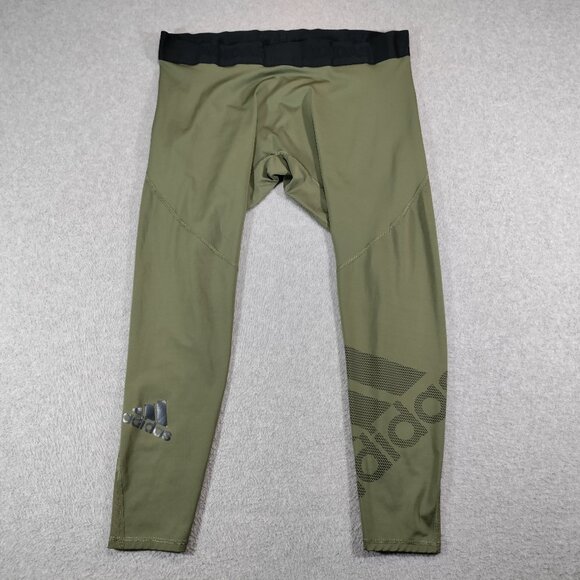 adidas | Pants | Adidas Alpha Skin Pants Mens 2xl Green Workout Stretch ...